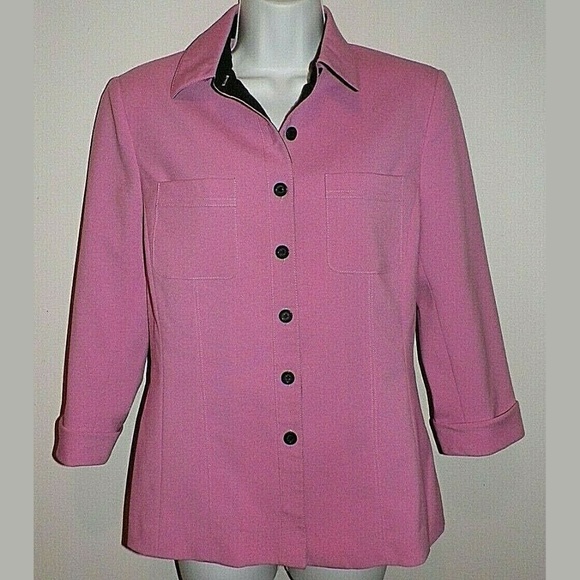 Kasper | Jackets & Coats | Womens 6 Kasper Asl Pink Black Suit Dress ...